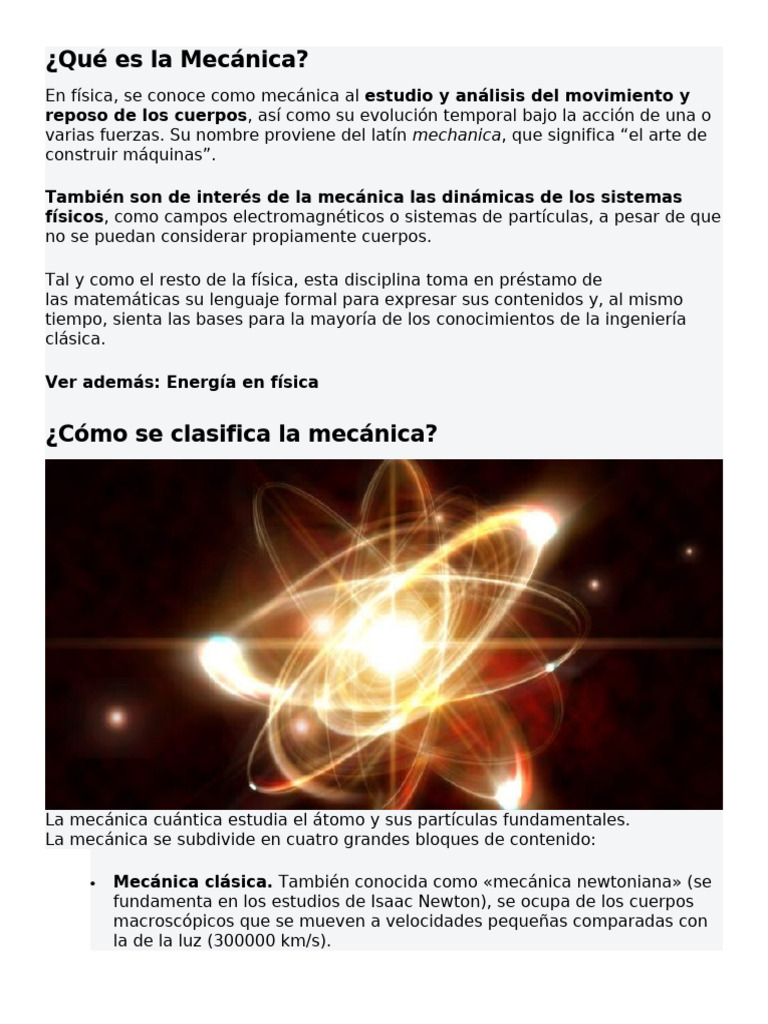 Introducción a la Mecánica en Física | PDF | Mecánica | Física