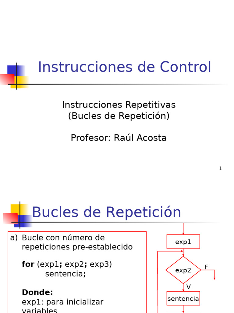 BIC01 Introducción A La Computación (Clase 3 - Instrucciones - Repetitivas) | PDF | Flujo de ...