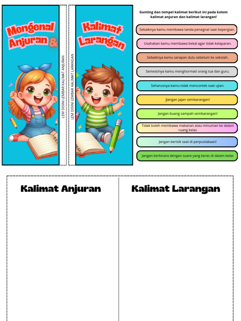 Lapbook Kalimat Anjuran Dan Larangan | PDF