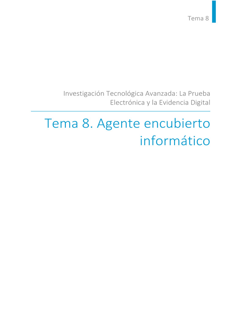 Tema 8. Agente encubierto informático | PDF | Policía | Fiscal