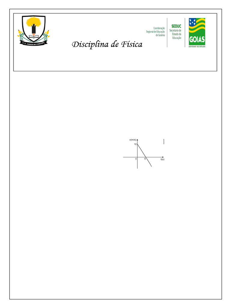 Atividades - 1 ANO - FIS-2 | PDF | Velocidade | Velocidade