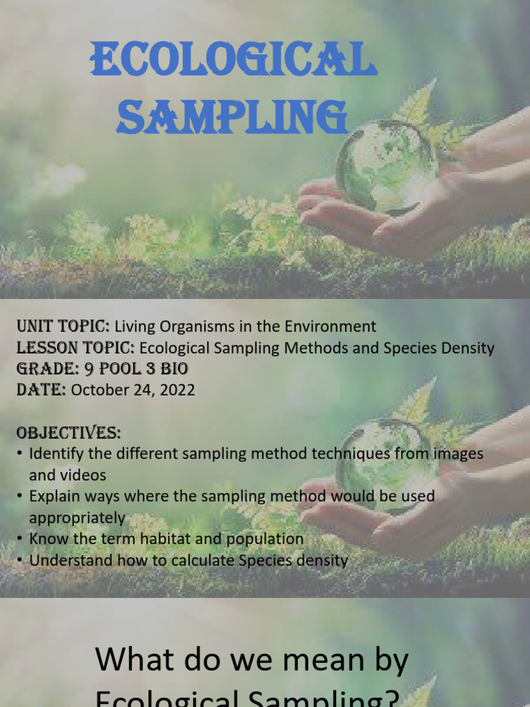 9 Pool 3 Ecological Sampling and Species Density | PDF | Ecology | Density