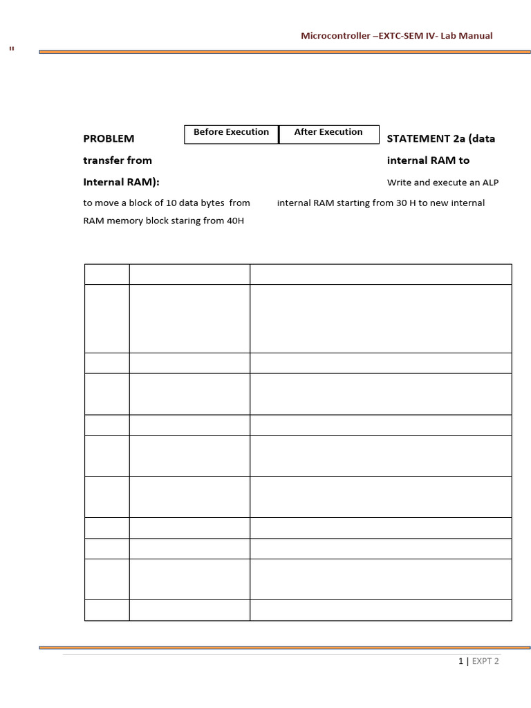 EXPT 2-MC LAB - Block Transfer | PDF | Digital Electronics | Central Processing Unit