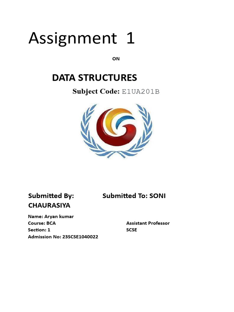 Assignment 1: Data Structures | PDF