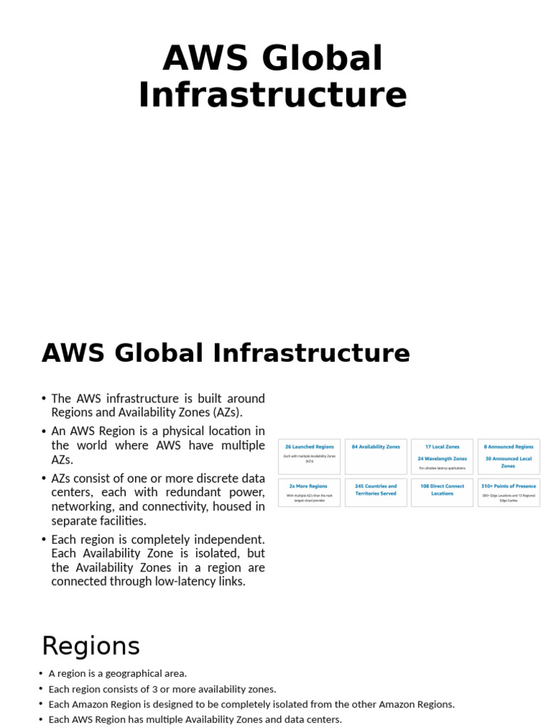 AWS Global Infrastructure Overview | PDF | Amazon Web Services | Cloud ...