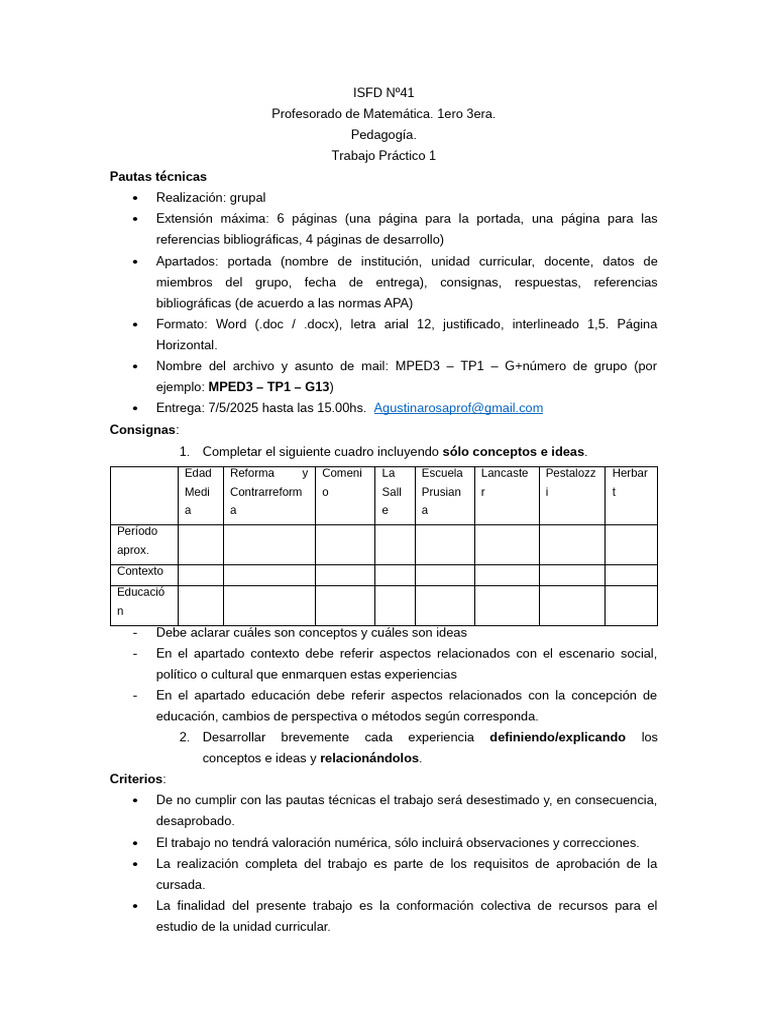 Pedagogía Mat. 1.3 - TP1 - 2025 | PDF | Citación