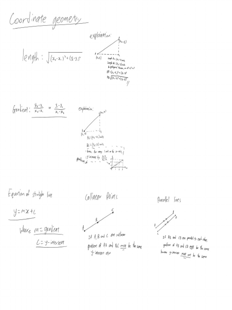 E-Math Coordinates Geometry Notes | PDF