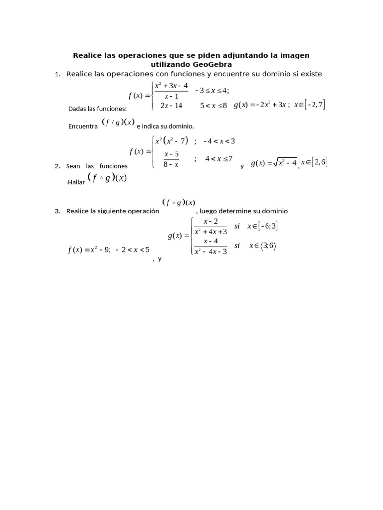 2021_1_TAREA__ÁLGEBRA DE FUNCIONES | PDF