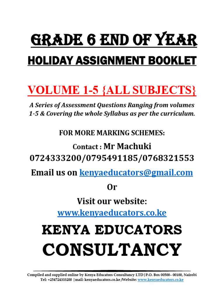 GRADE 6 ENDYEAR HOLIDAY ASSIGNMENT | PDF | Alcoholism | Plants