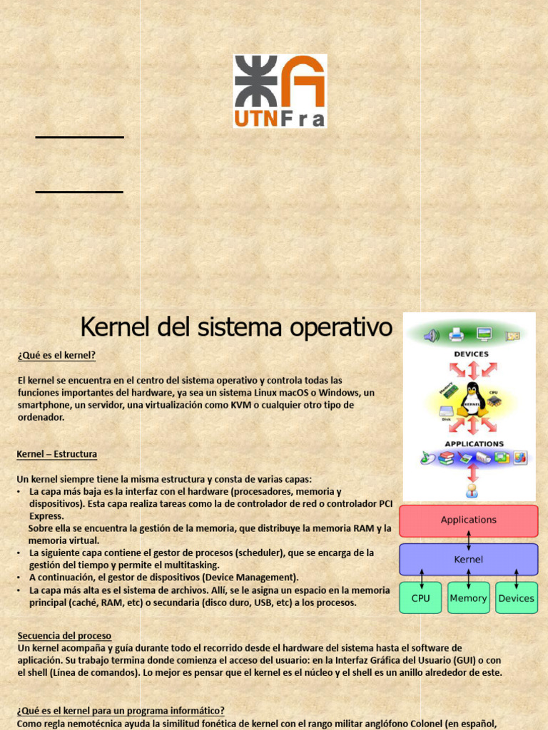 Núcleo del sistema operativo UTN | PDF | Kernel (sistema operativo) | Hardware de la computadora