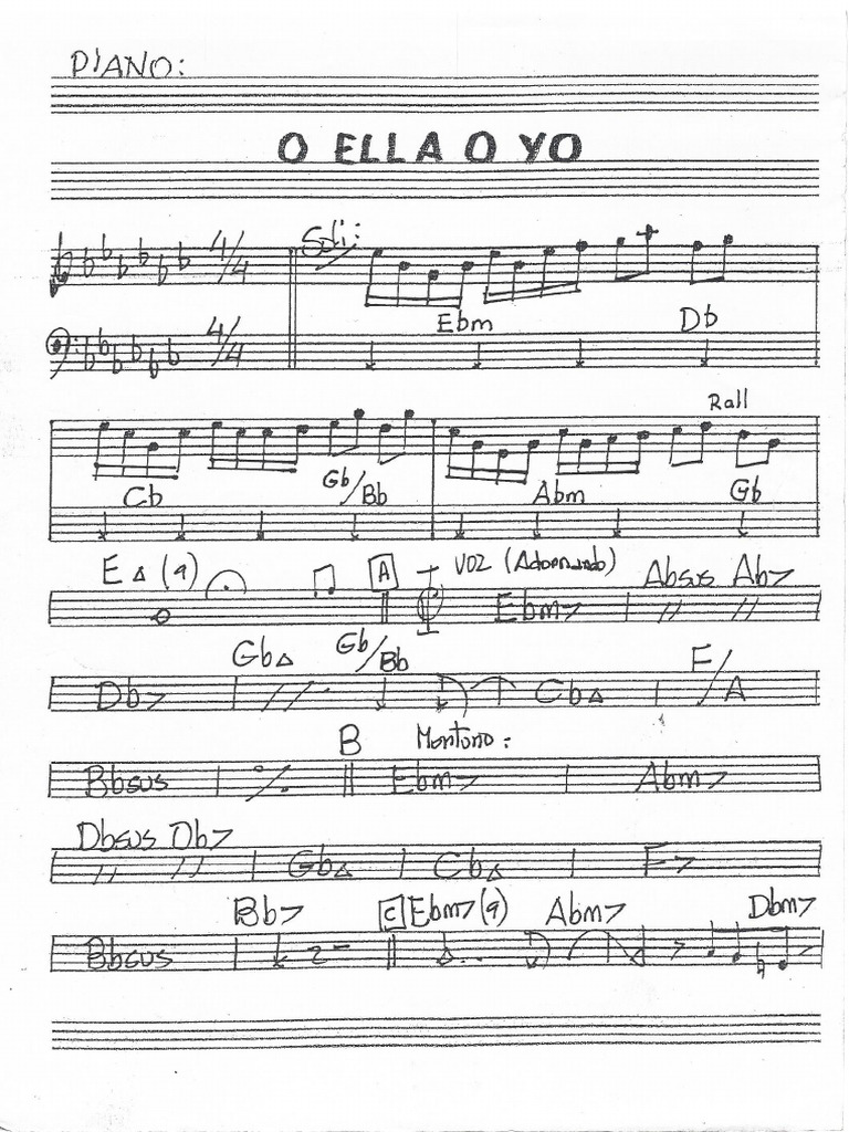 O ELLA O YO LA INDIA-piano | PDF