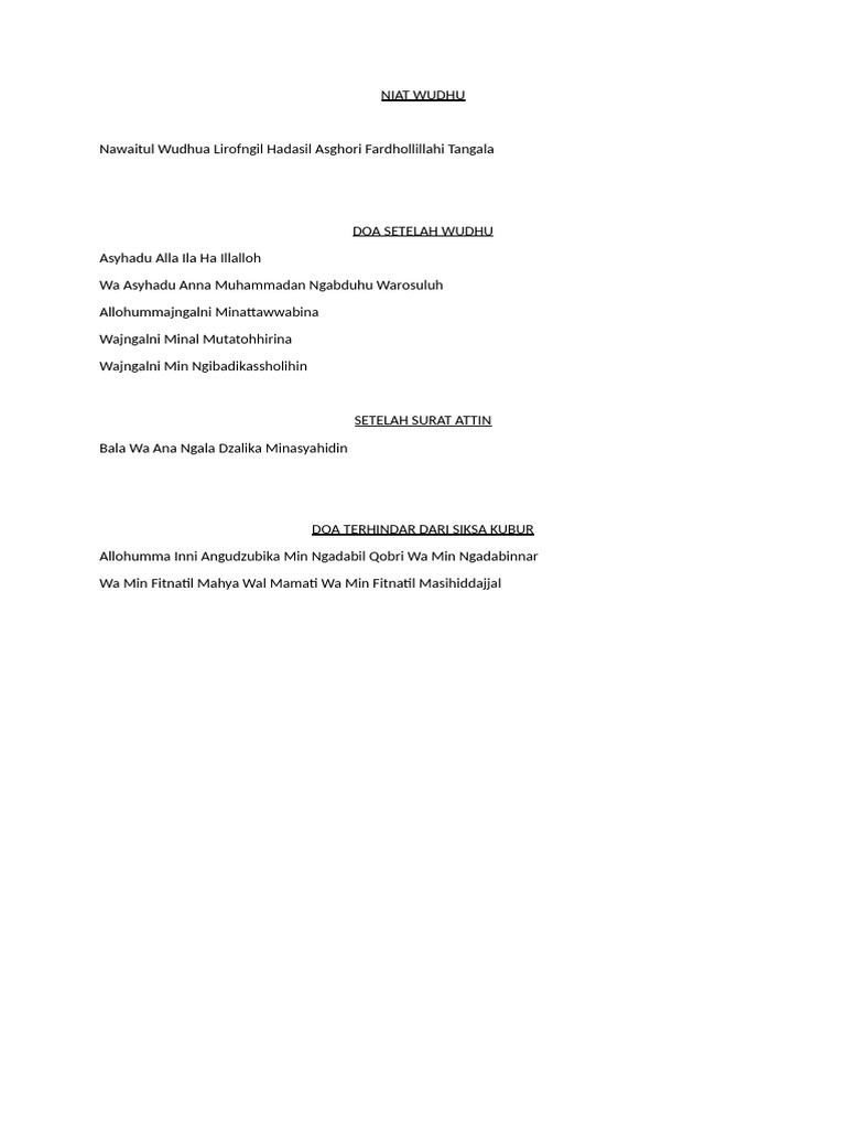 NIAT WUDHU | PDF
