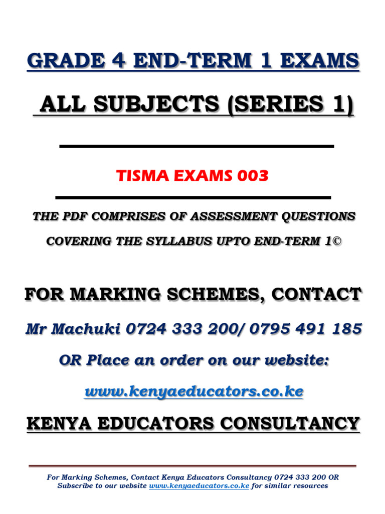 Grade 4 Endterm 1 S1 Exams | PDF