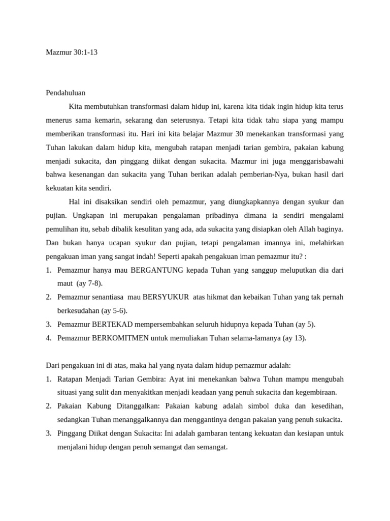 Mazmur 30 | PDF