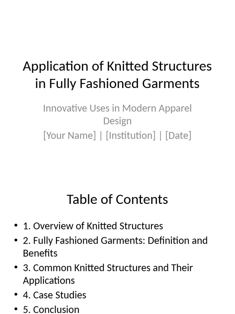 Knitted Structures Presentation | PDF