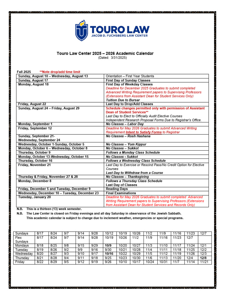 Academic Calendar Fall 2025 | PDF | Academic Term