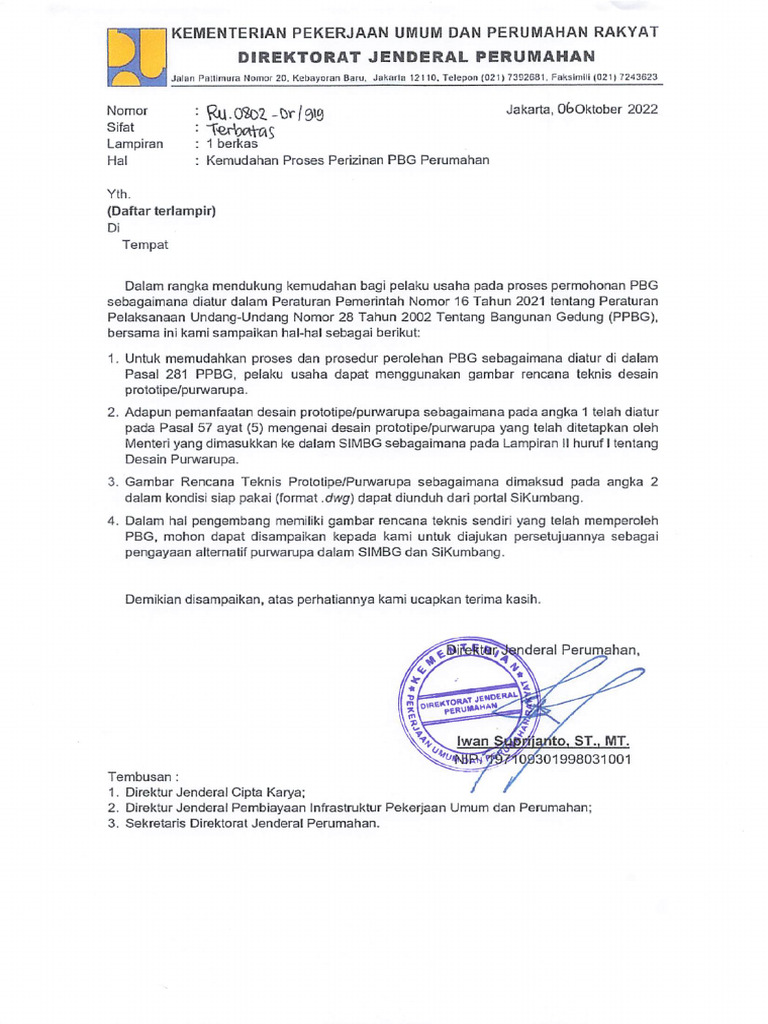 RU 0802-Dr 919 - Perizinan PBG | PDF