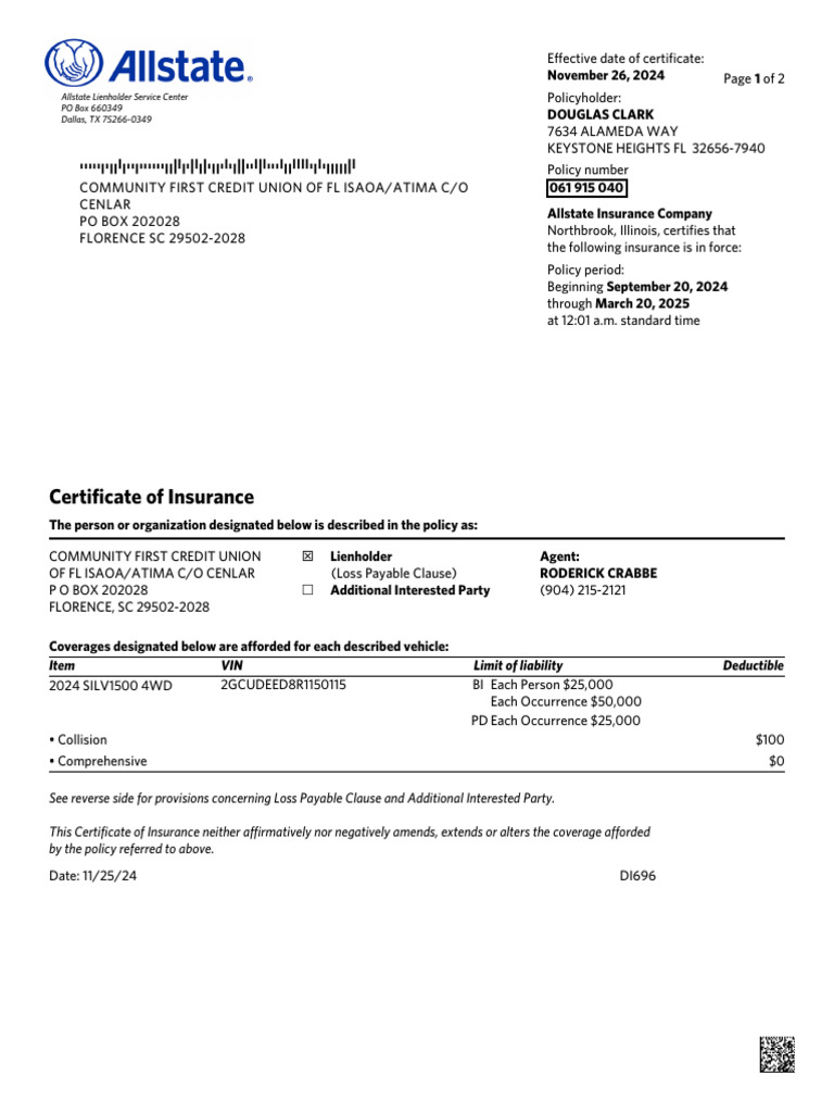 Douglas Clark - 2024 Silv | PDF | Insurance | Financial Risk