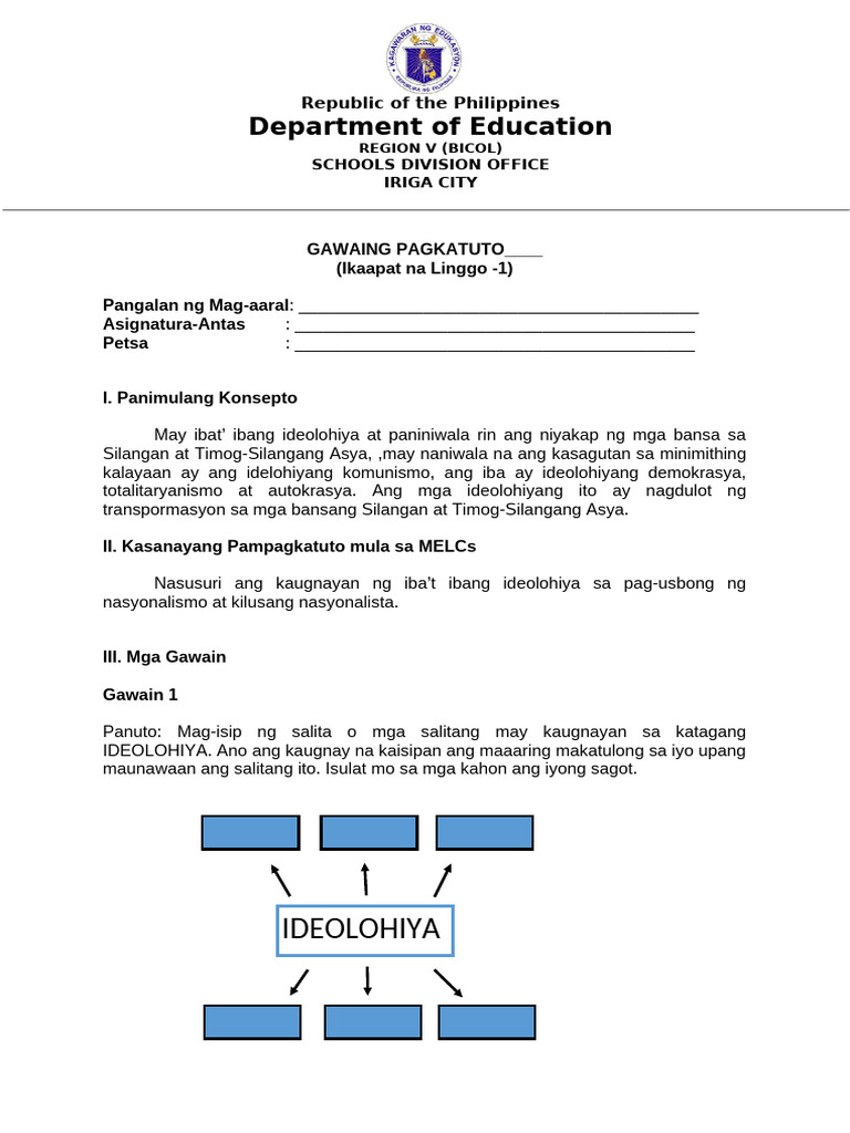 Department of Education: Ideolohiya | PDF