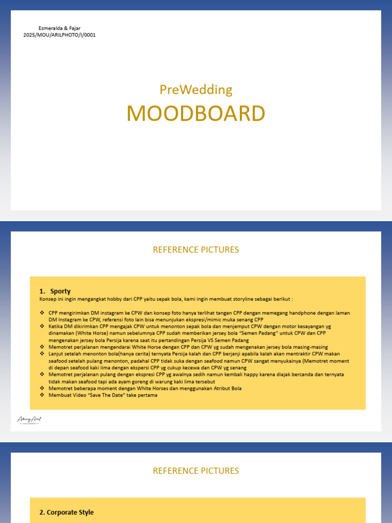 Moodboard Prewedding Esmeralda & Fajar | PDF