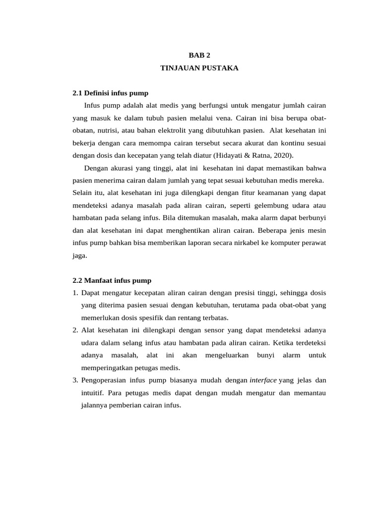 Panduan Penggunaan Infus Pump | PDF