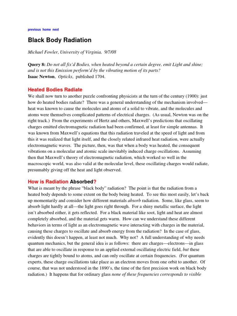 Black Body Radiation | PDF | Science & Mathematics
