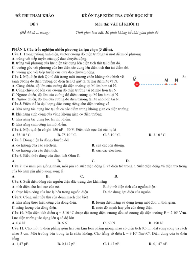ĐỀ 7 - CK2 LÝ 11 - FORM 2025. | PDF