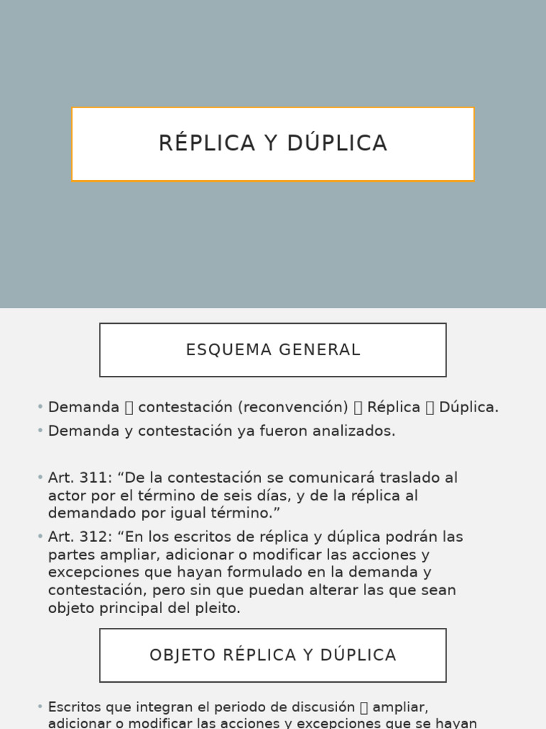 Réplica, Duplica y Conciliación | PDF | Caso de ley | Demanda judicial