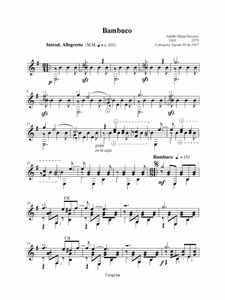 Adolfo Mejia Bambuco en em | PDF