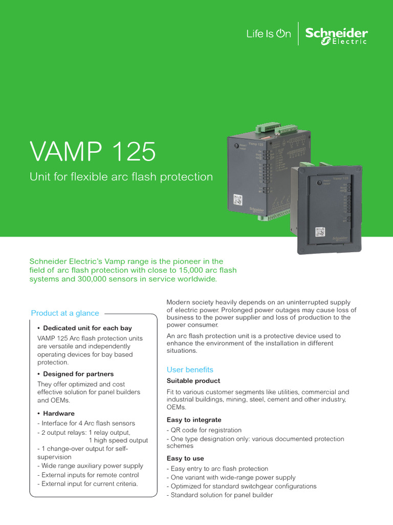 Vamp125 TDS Nrjed117752en-201901 | PDF | Power Supply | Alternating Current