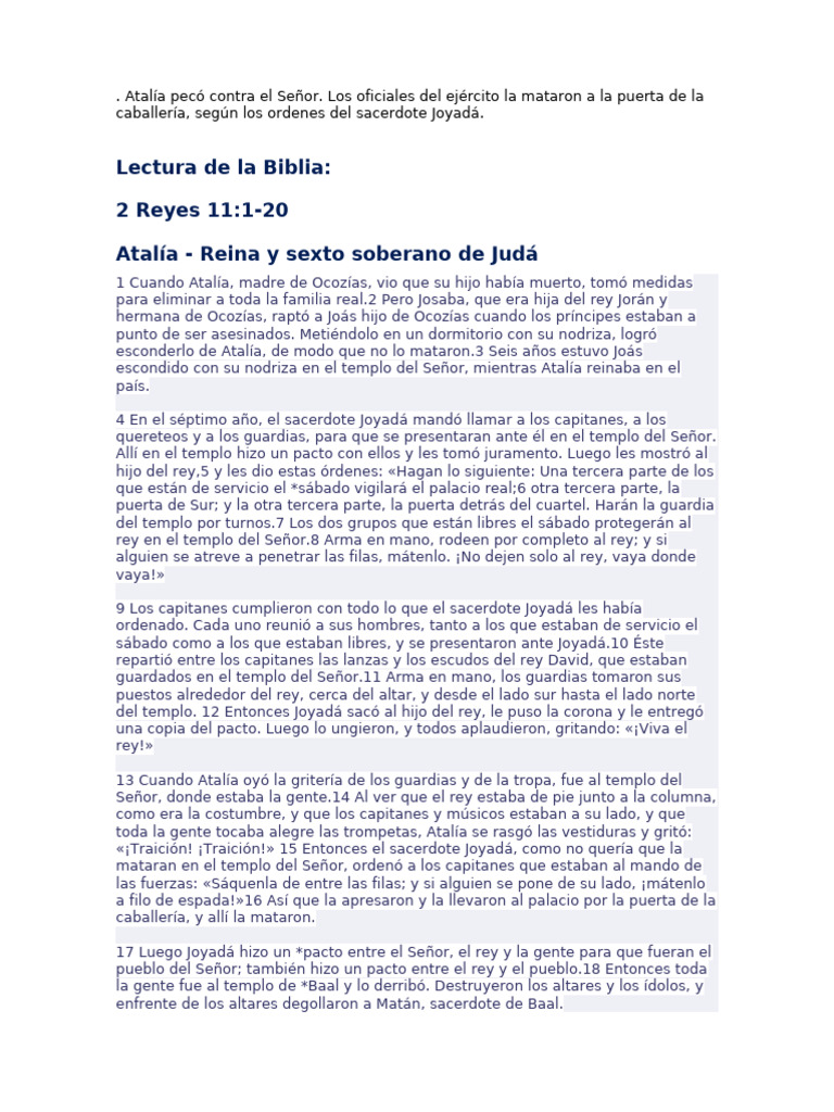 Atalía: Reina de Judá y su legado | PDF | Reino de judá | El antiguo ...