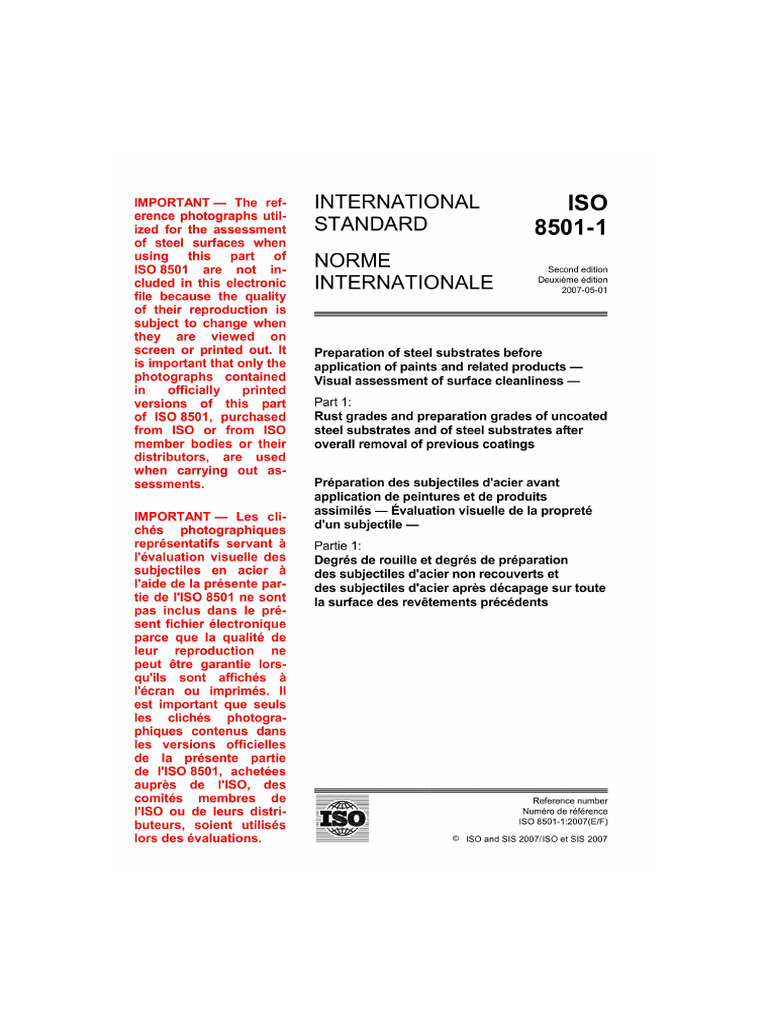Iso 8501-1 2007 | PDF