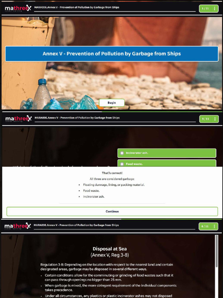 MARA006.Annex V - Prevention of Pollution by Garbage | PDF