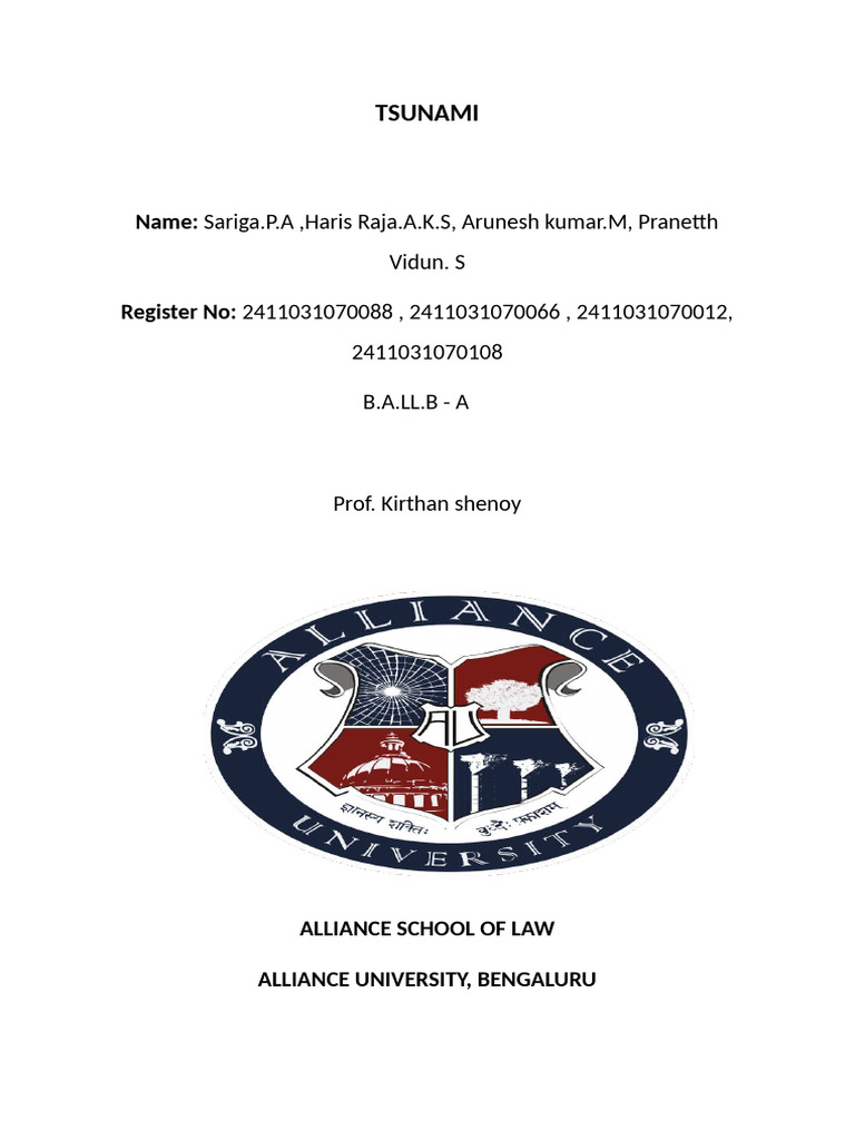 Tsunami Disaster Management Overview | PDF | Tsunami | Earthquakes