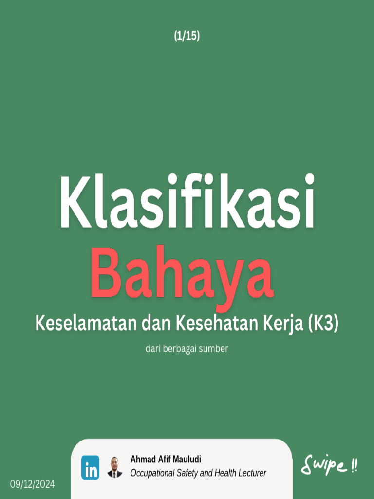 Klasifikasi Bahaya K3 Berbagai Sumber | PDF