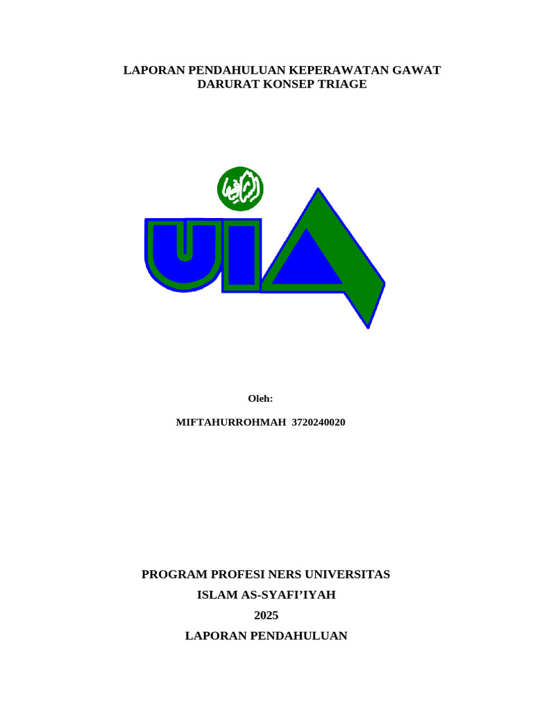Laporan Pendahuluan Triage KGD | PDF