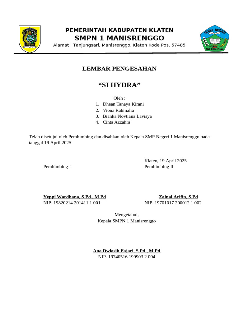 Lembar Pengesahan | PDF