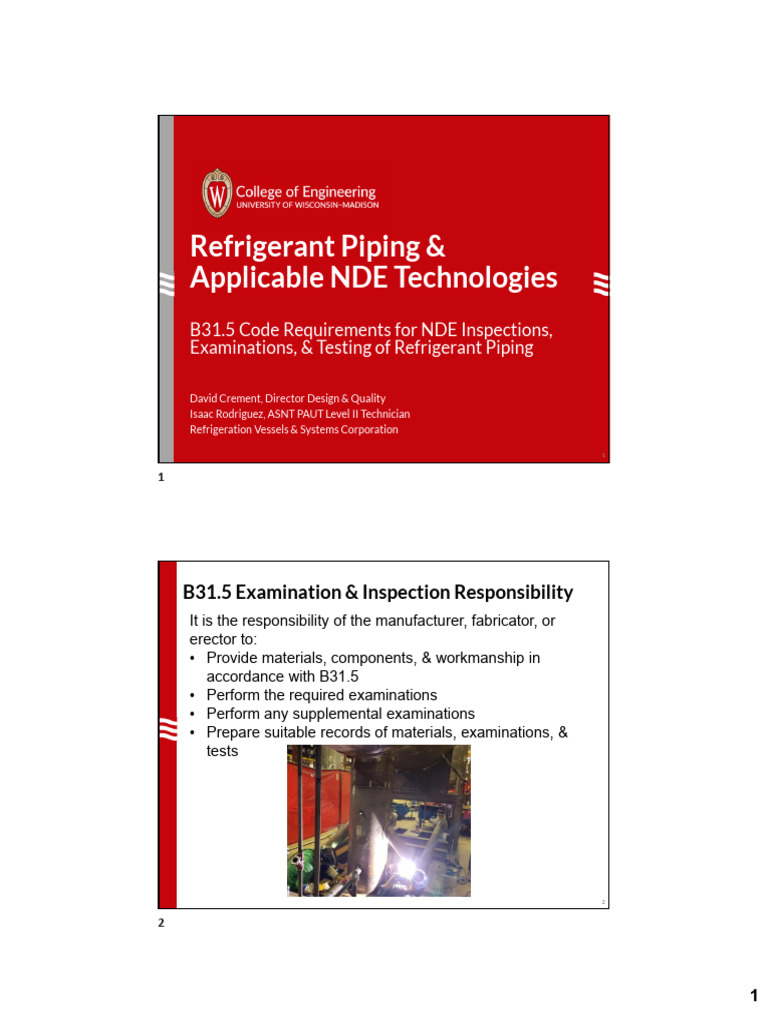 Code Requirements and NDE Inspection For Refrigerant Piping ...