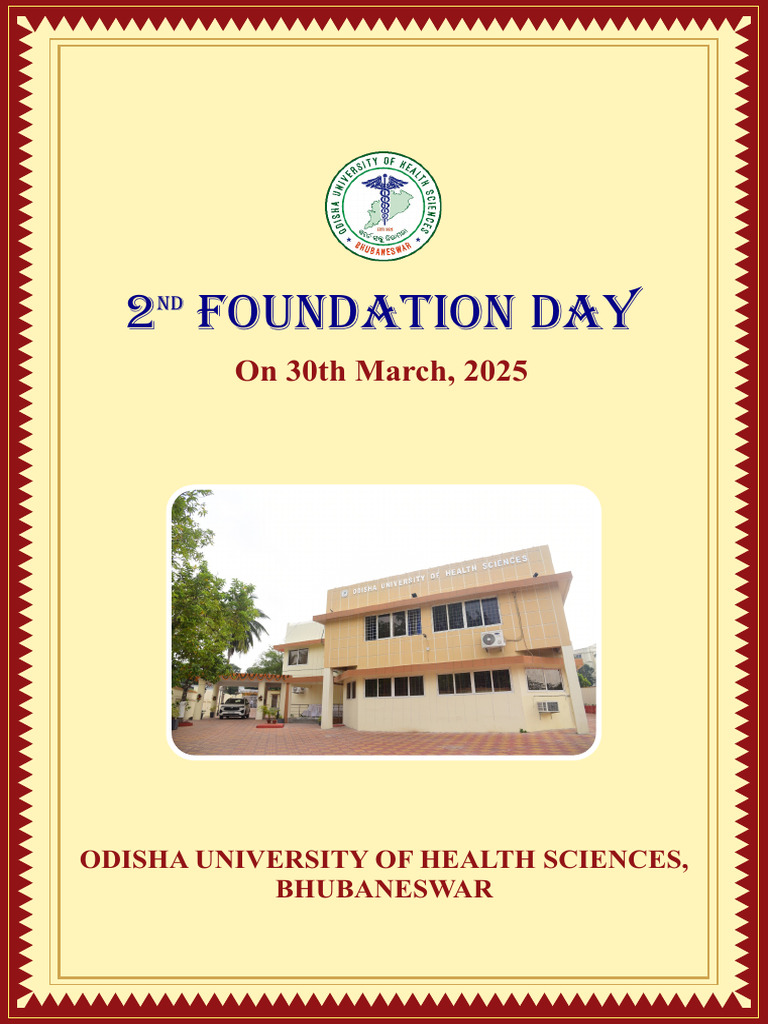 Invitation Card For 2nd Foundation Day of OUHS | PDF