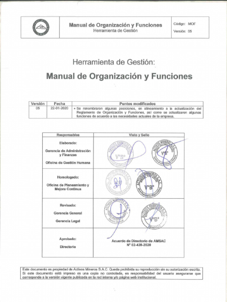 Modelo de Manual de Funciones | PDF