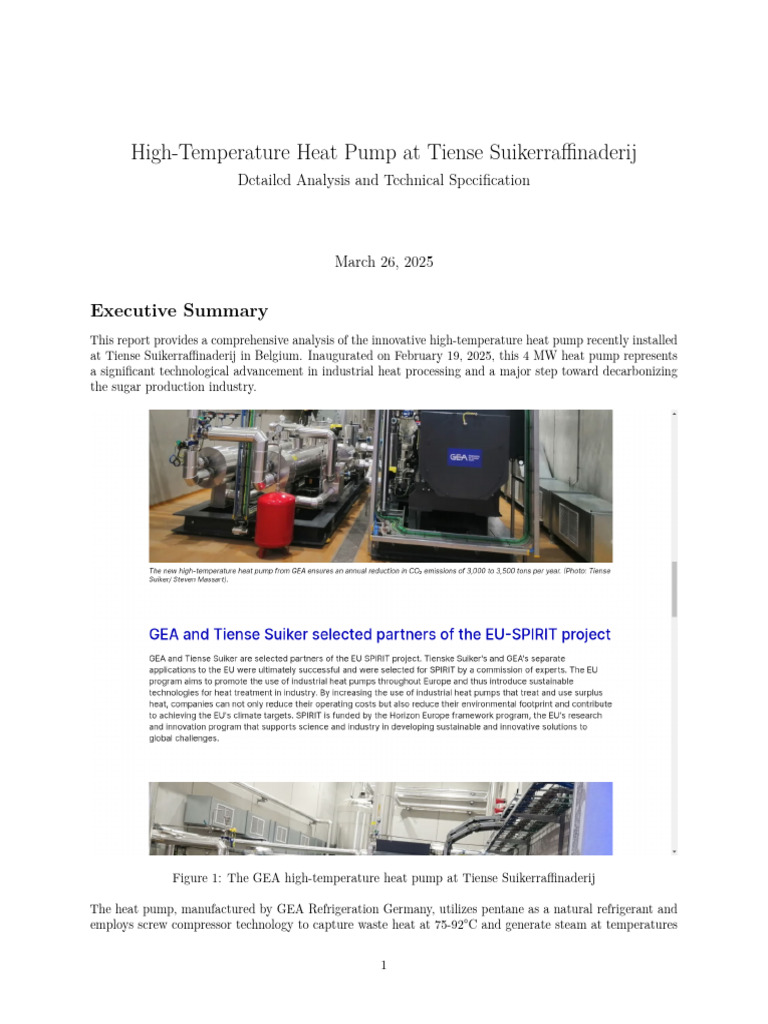 Tiense Suikerraffinaderij Heat Pump | PDF | Heat Pump | Climate Change Mitigation