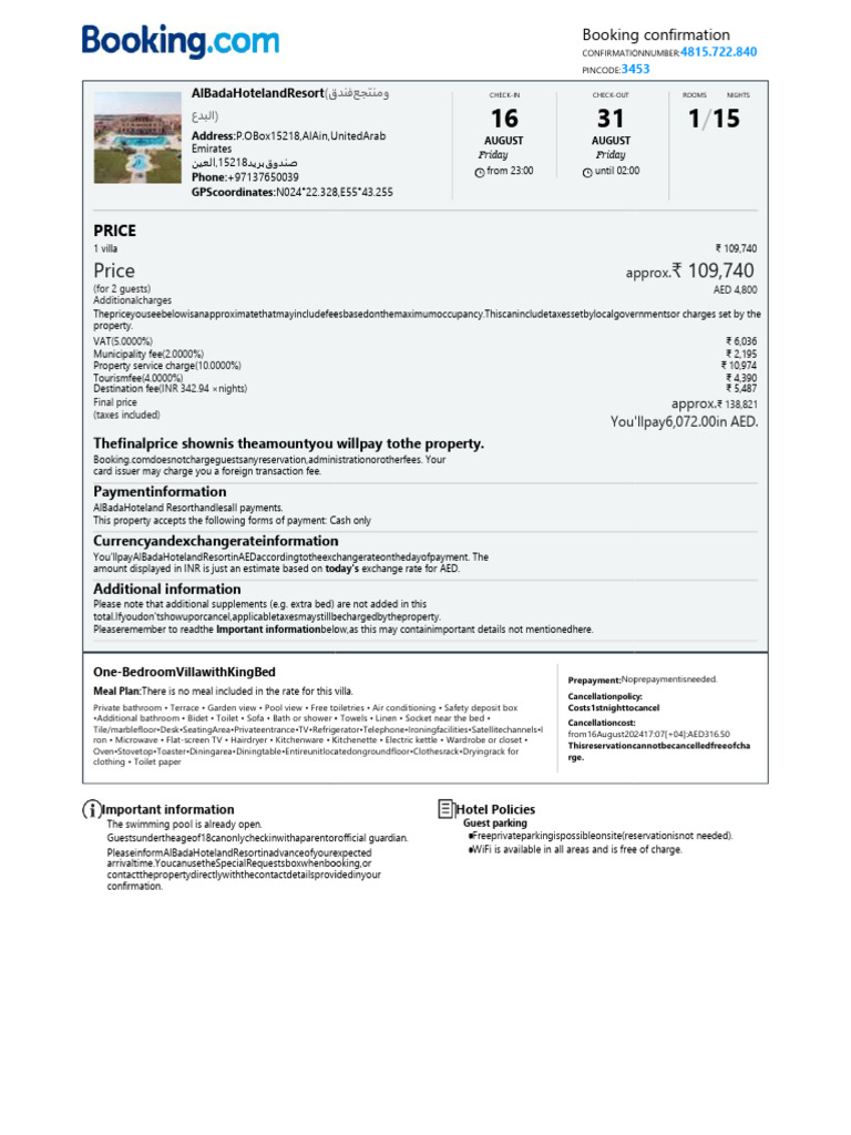 Confirmation | PDF | Fee | Money