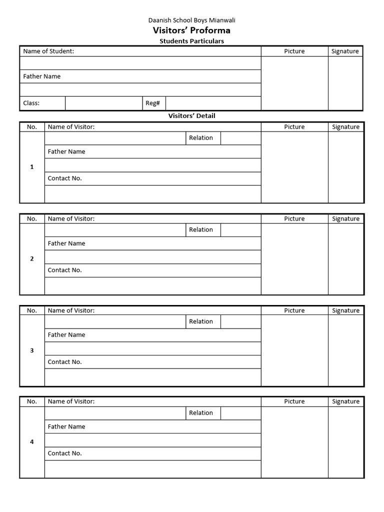 Visitor Form | PDF