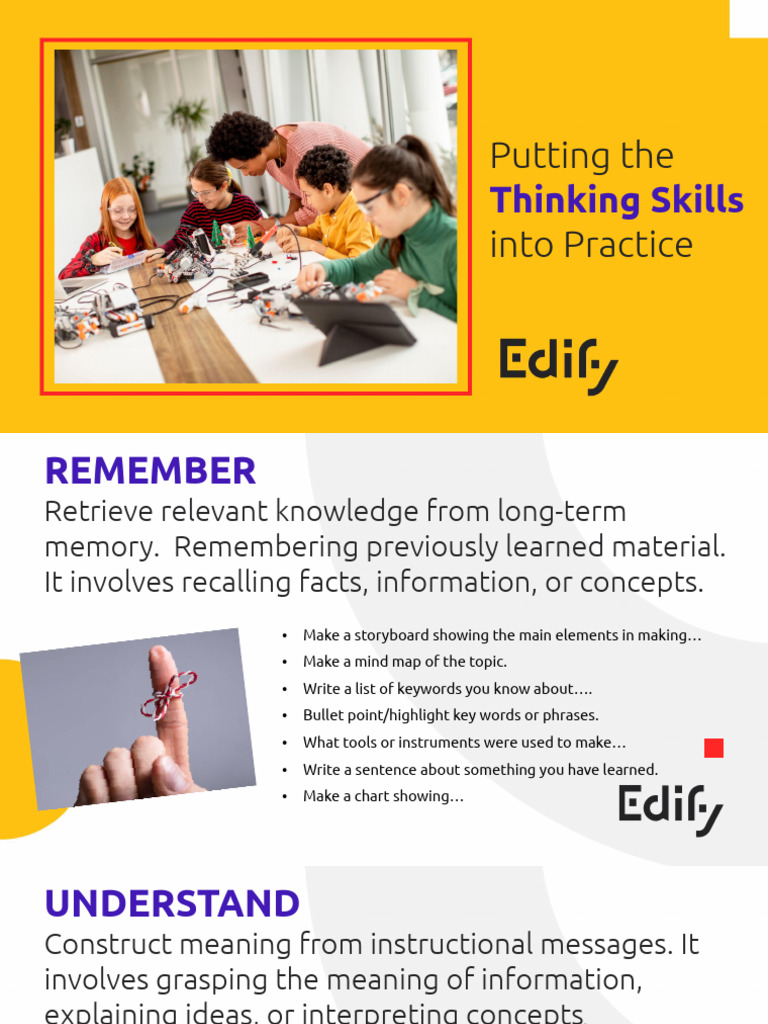 Putting The Thinking Skills Into Practice | PDF | Information | Knowledge
