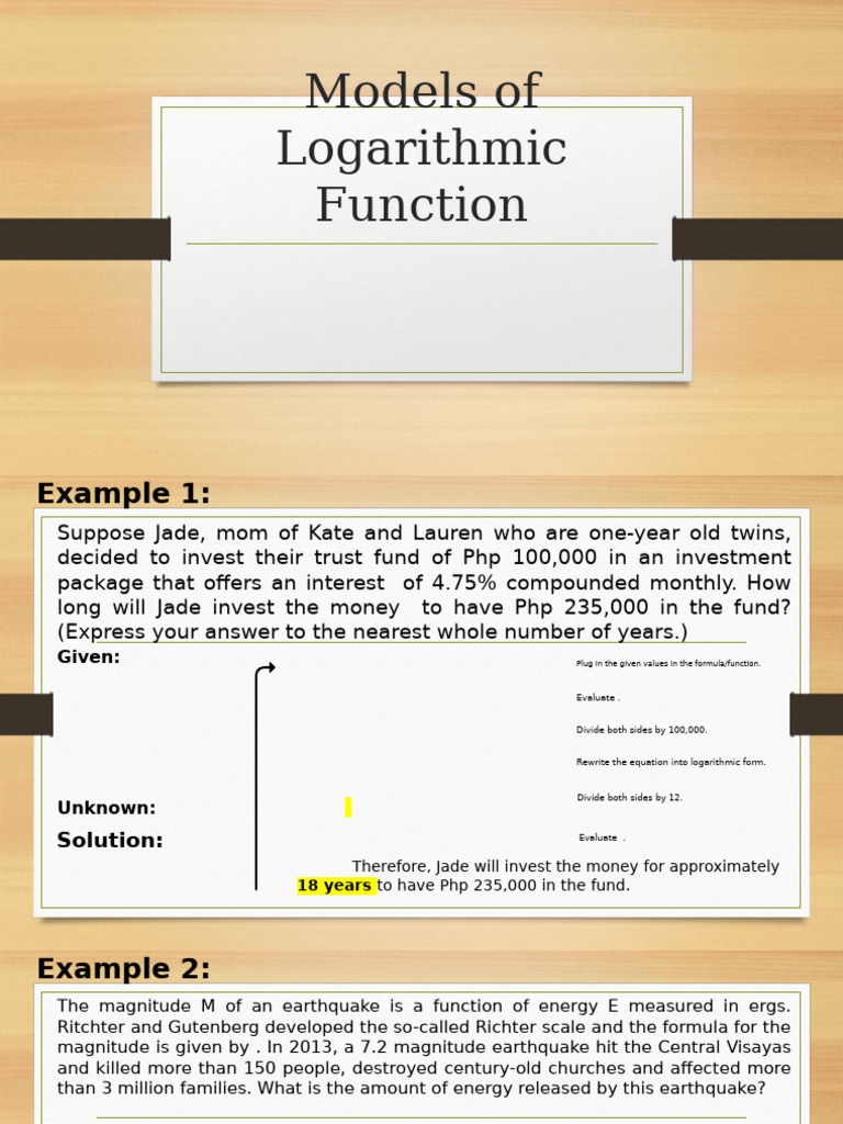 3 Models of Logarithmic Function | PDF