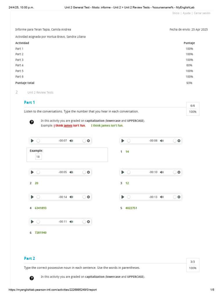 Unit 2 Review Test Results | PDF | Letter Case | Publishing