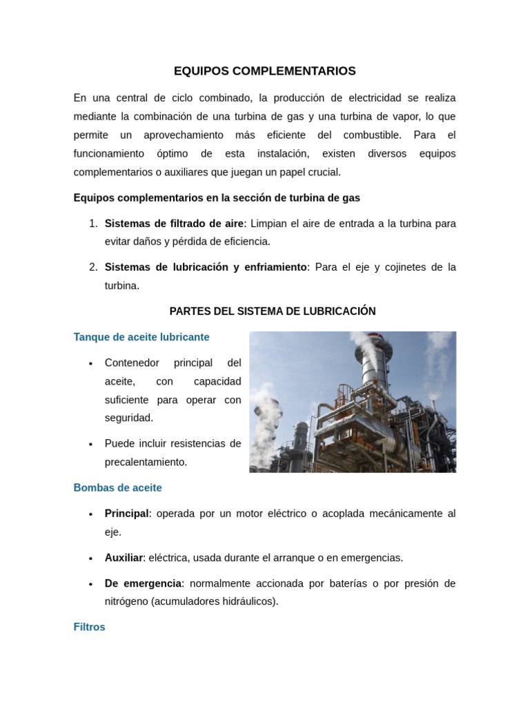 Equipos Complementarios | PDF | Vapor de agua | Máquina de vapor