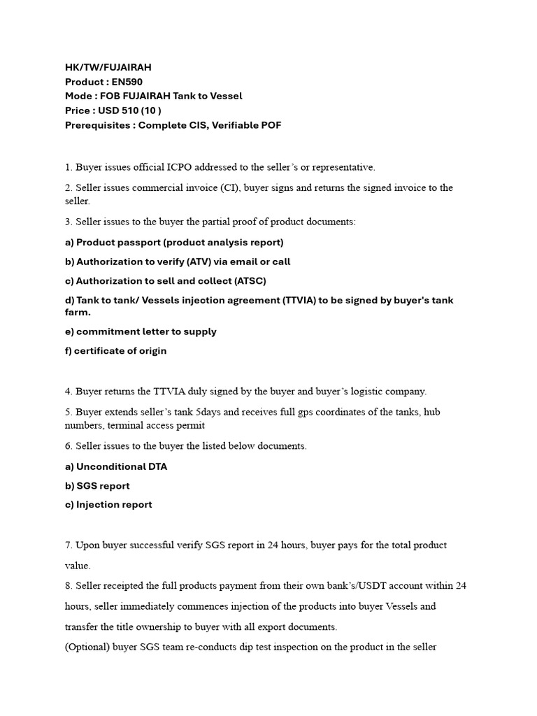 EN590 TTO Procedure Overview | PDF