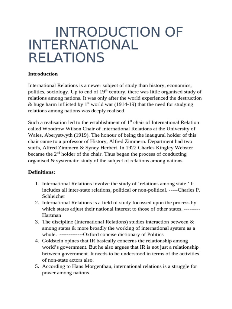 Overview of International Relations Study | PDF | Gulf War | Hegemony