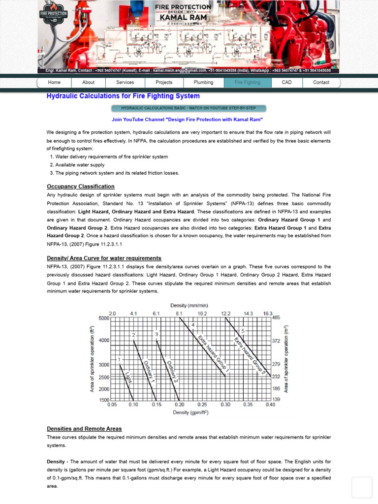 Fire Fighting Hydraulic Calculations | PDF | Fire Sprinkler System ...